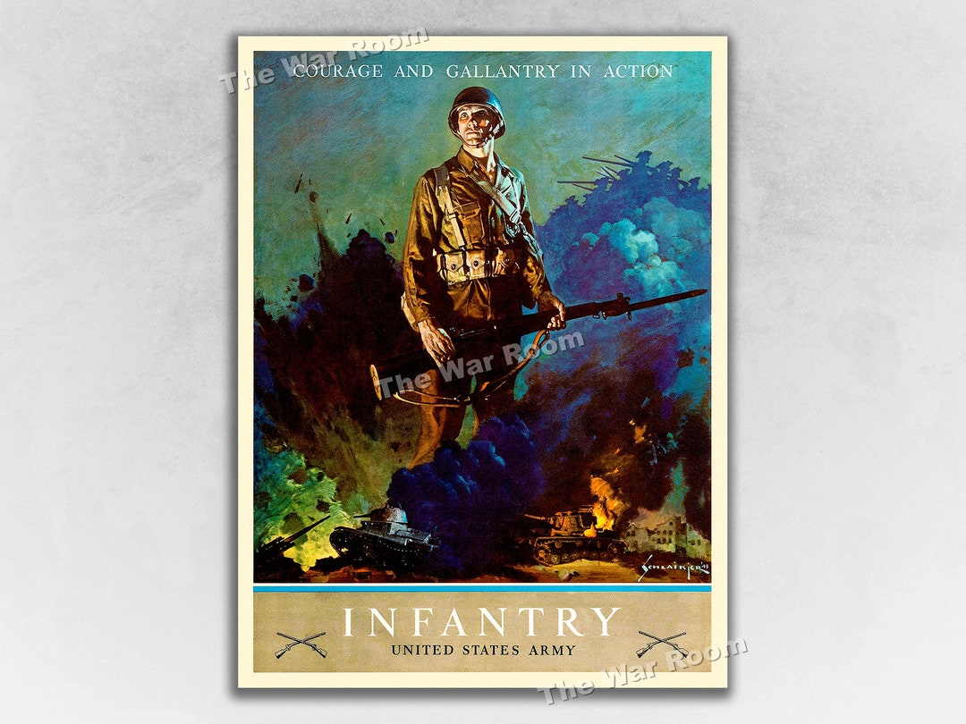 WW2 1943 "courage and Gallantry in Action" US Army Infantry Poster - Etsy