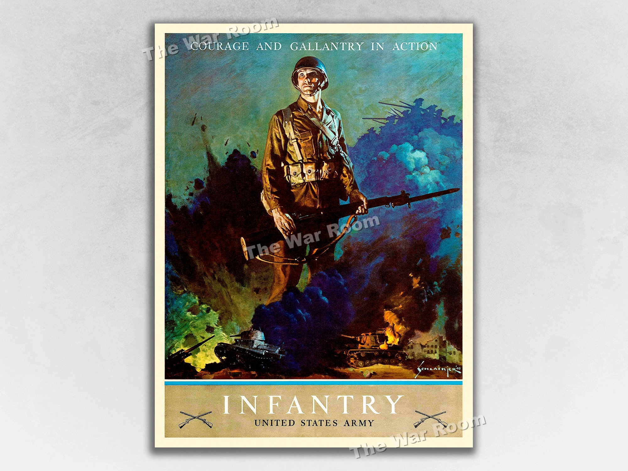 WW2 1943 "courage and Gallantry in Action" US Army Infantry Poster - Etsy