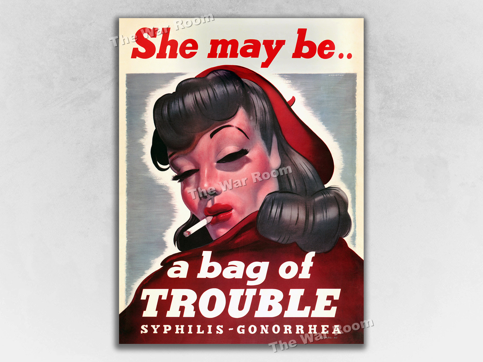 She May Be A Bag of Trouble - 1940s WW2 Army Venereal Disease Health ...