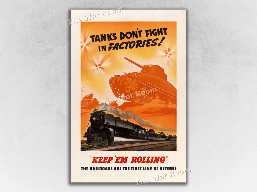 1943 Tanks Don’t Fight in Factories! - Vintage WW2 Tank Poster - Etsy