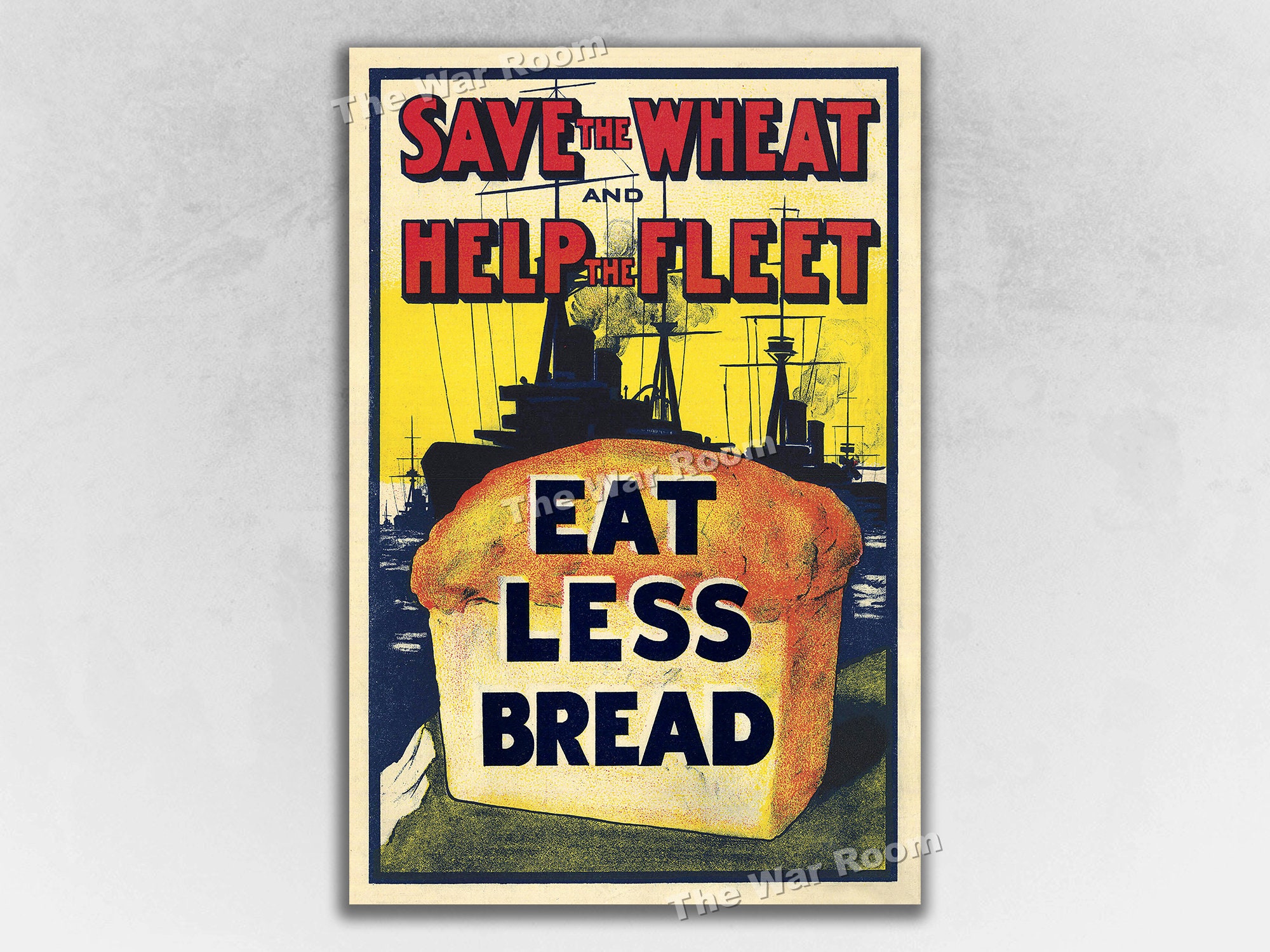 1914 "save Wheat - Eat Less Bread" - WW1 Food Rationing Poster - Etsy