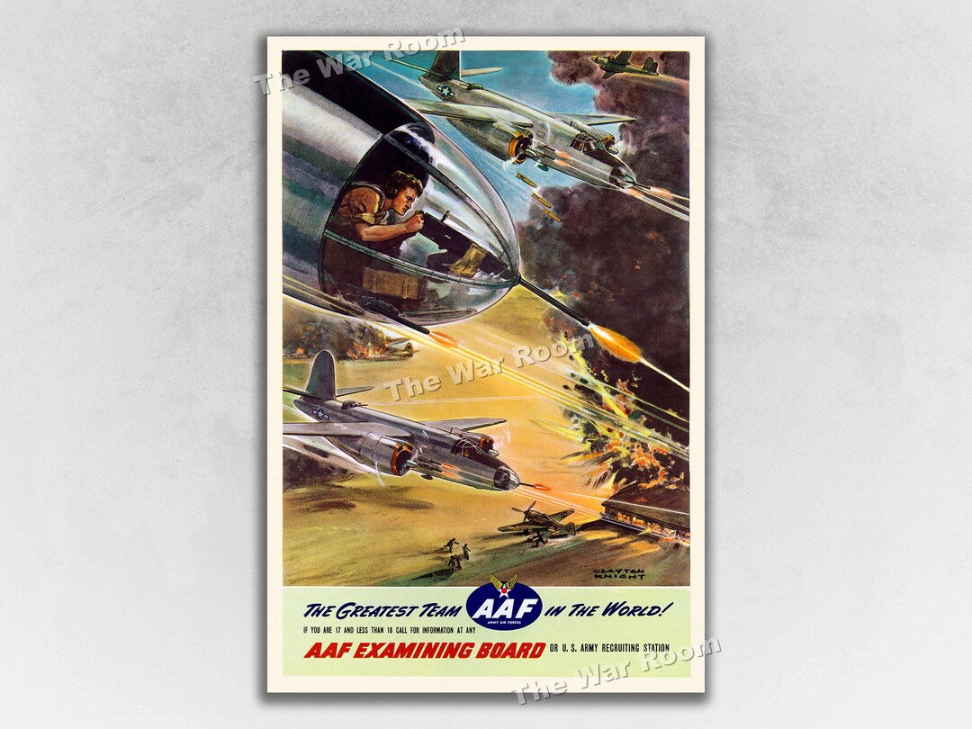 1944 WW2 Army Air Force Recruiting Poster - Join the Greatest Team in ...