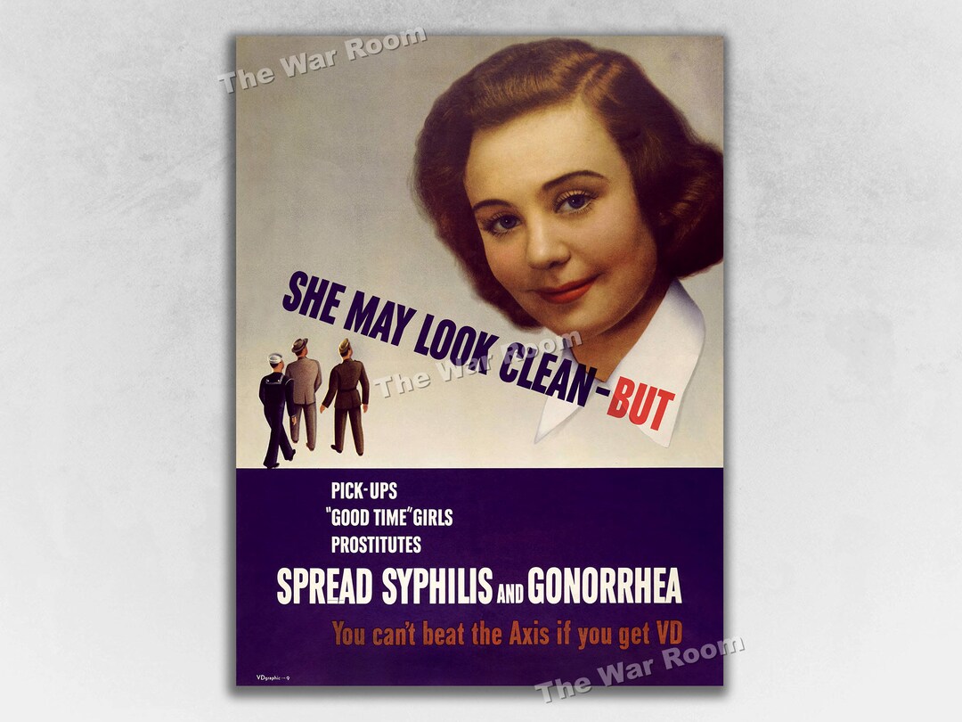 She May Look Clean - 1940s WW2 Vintage Style Army Health Poster - Etsy