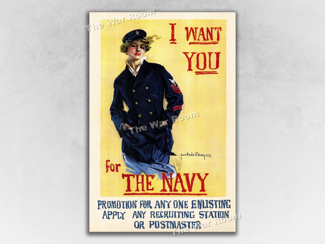 1917 "i Want You for the Navy" - Chandler Christy WW1 Navy Recruiting ...