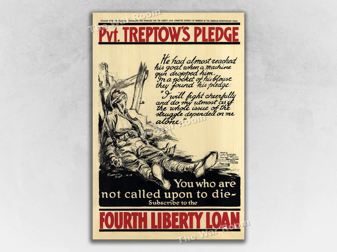 1918 "pvt. Treptow's Pledge" WWI Liberty Poster - Etsy