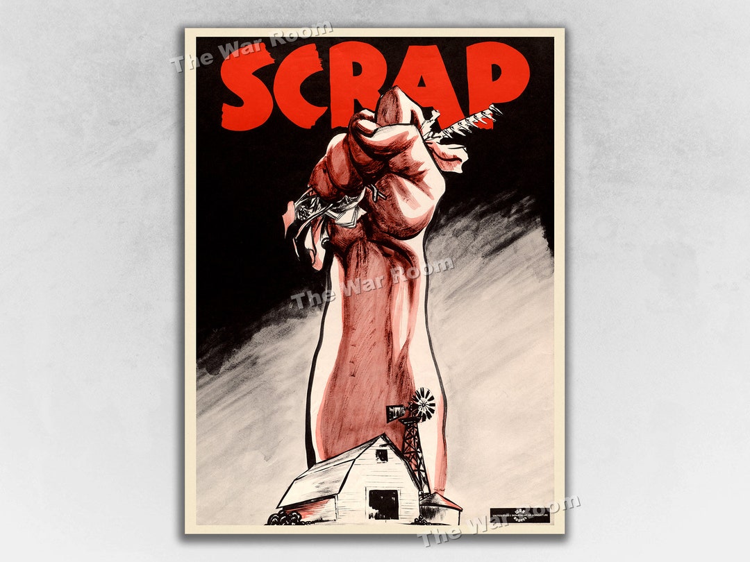 Scrap - 1942 Vintage WW2 Farm Scrap Metal Poster - Etsy