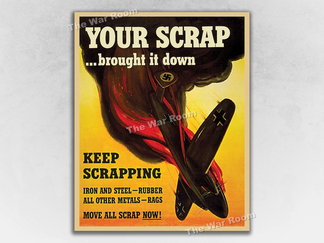 1940s Scrap Metal - Keep Scrapping! World War 2 Recycling Poster - Etsy