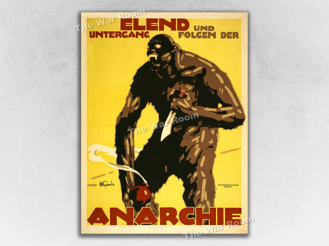 1918 Anarchy and Destruction! Vintage German WWI Era Poster - Etsy