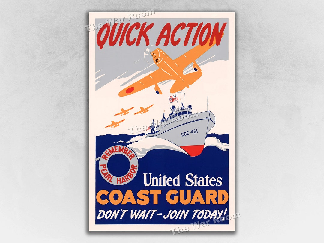 Quick Action! US Coast Guard - WW2 Coast Guard Recruiting Poster - Etsy