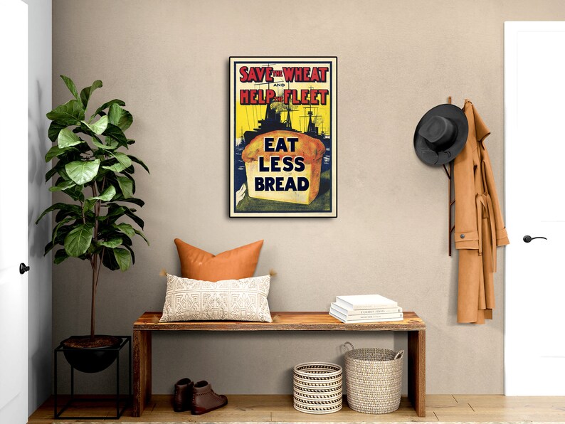 1914 "save Wheat - Eat Less Bread" - WW1 Food Rationing Poster - Etsy