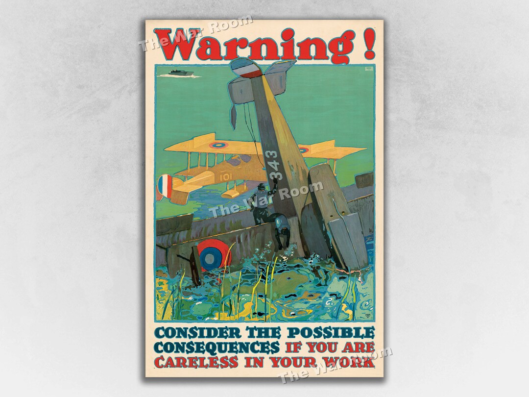 Warning! Careless Work! WW1 Era Army Air Corps Poster - Etsy