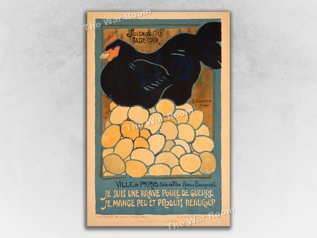 1917 "brave Chicken of War" Vintage WW1 French War Poster - Etsy