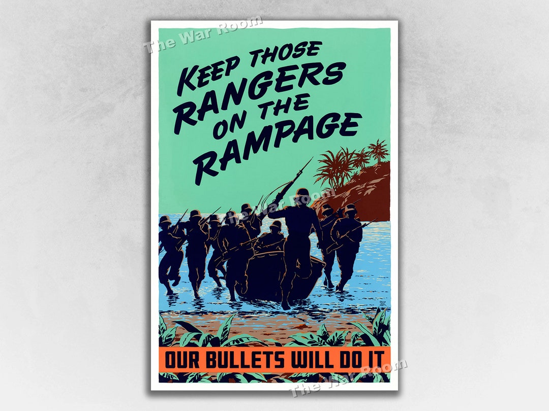 1944 Keep Those Rangers on the Rampage - WW2 Era Army Ranger Poster - Etsy