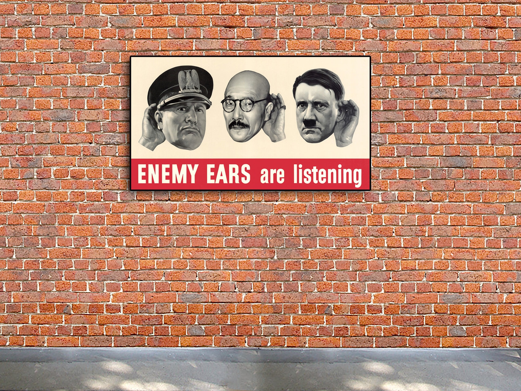Enemy Ears Are Listening! 1942 Axis WW2 Era Vintage Espionage Warning ...