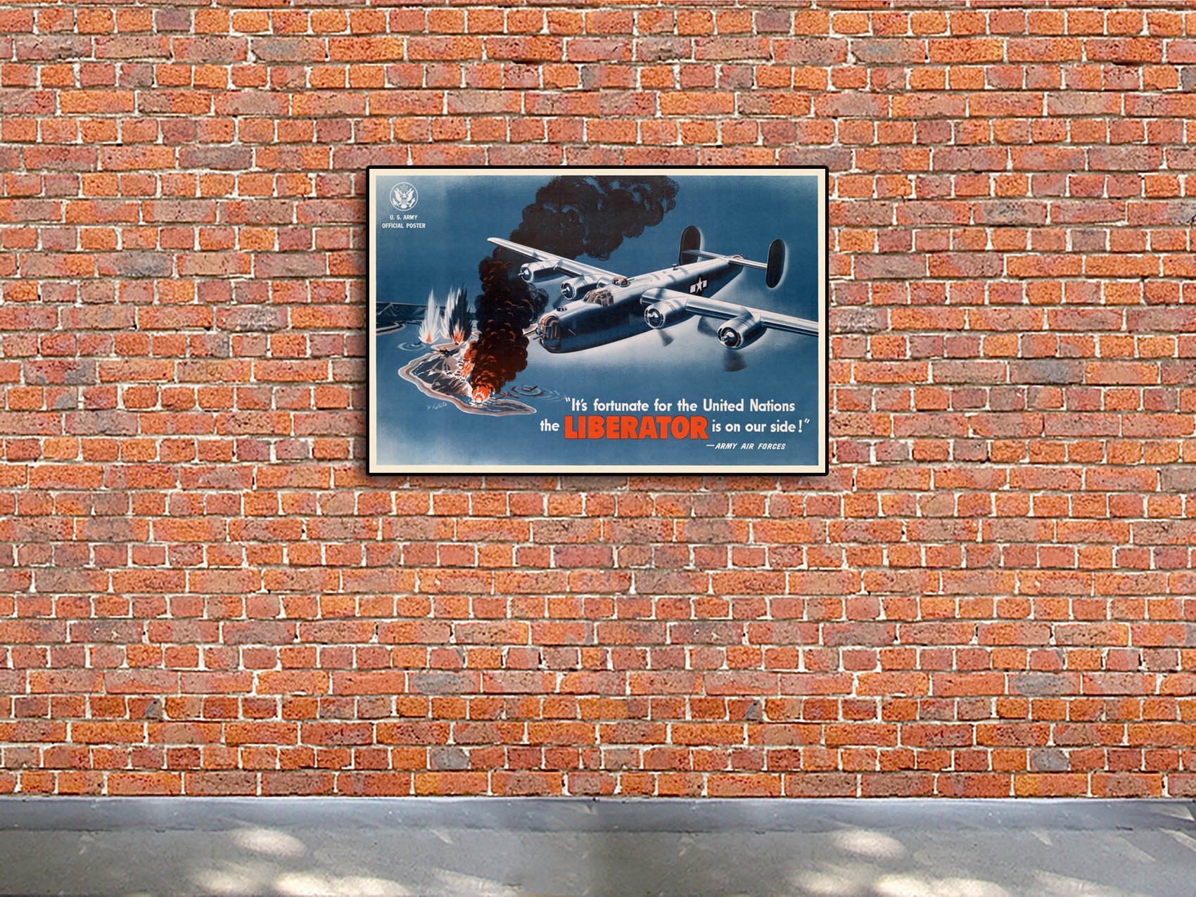 1943 B-24 liberator Bomber Vintage Style WW2 Army Air Force Poster - Etsy