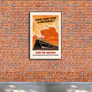 1943 Tanks Don’t Fight in Factories! - Vintage WW2 Tank Poster - Etsy