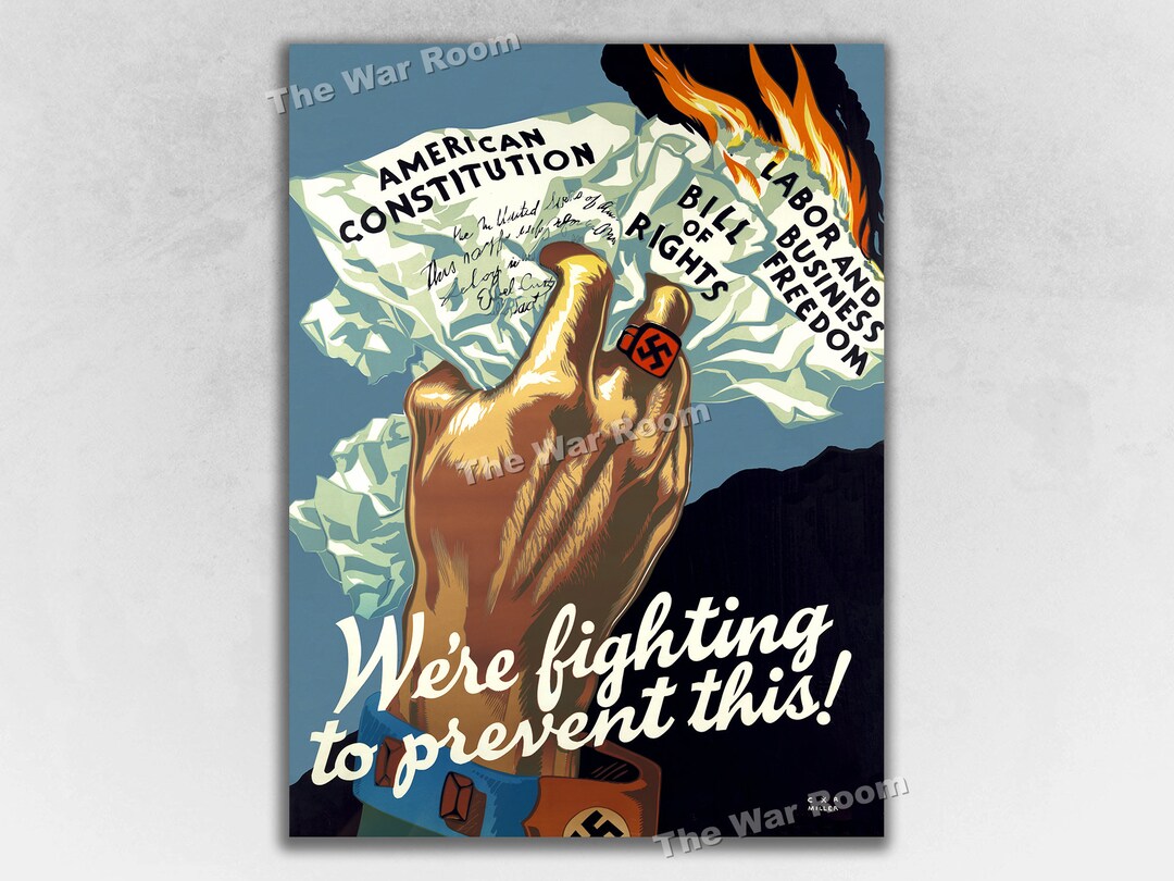 1943 “we're Fighting to Prevent This!” - WW2 Era Think American Motivational War Poster - Etsy