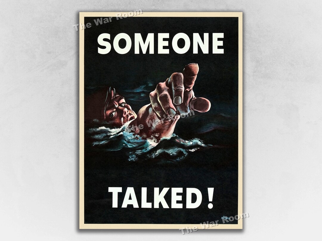 1942 Someone Talked! - Vintage WW2 Navy War Security Poster - Etsy