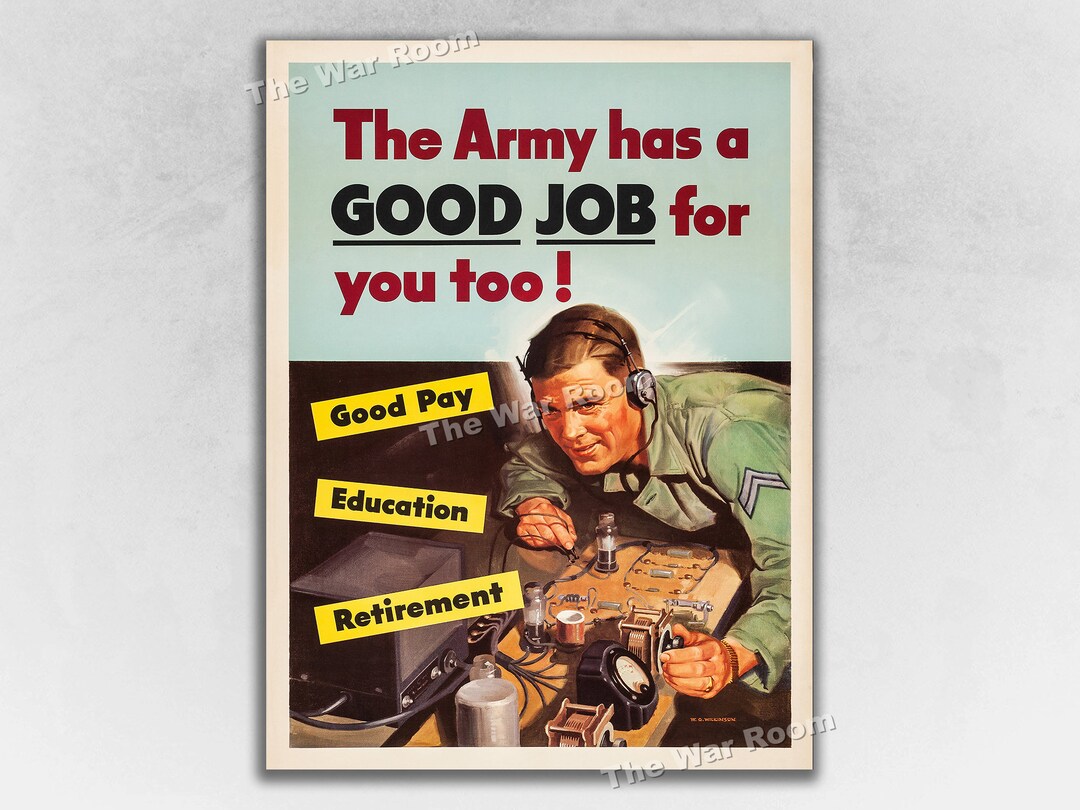 1940s US Army Recruiting Poster "the Army Has a Good Job for You! - WW2 ...