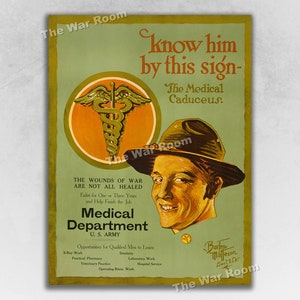 Know Him by His Sign - Medical Caduceus - 1919 WW1 Army Medical ...