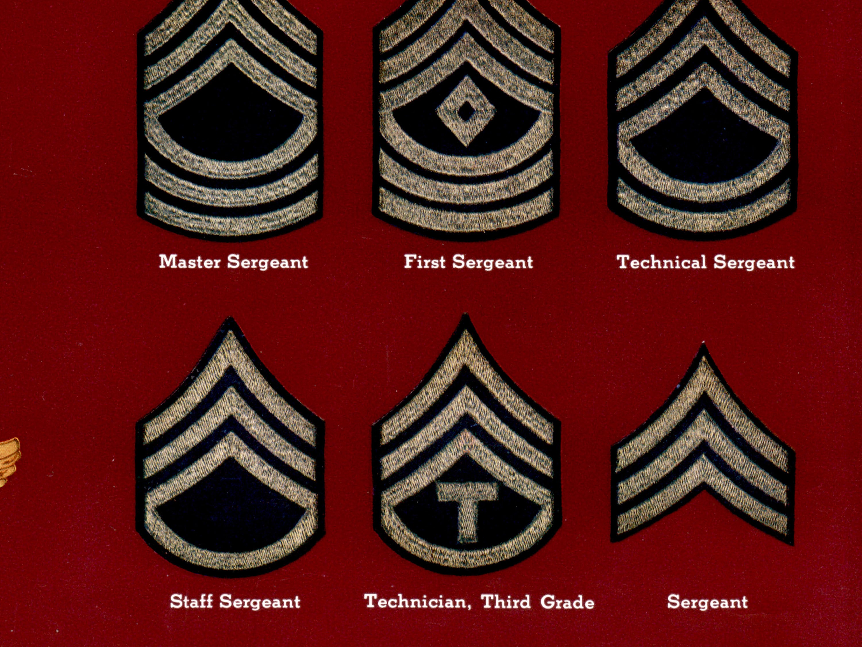 1943 “insignia of the U.S. Army” Vintage WW2 Army Rank and Emblems ...