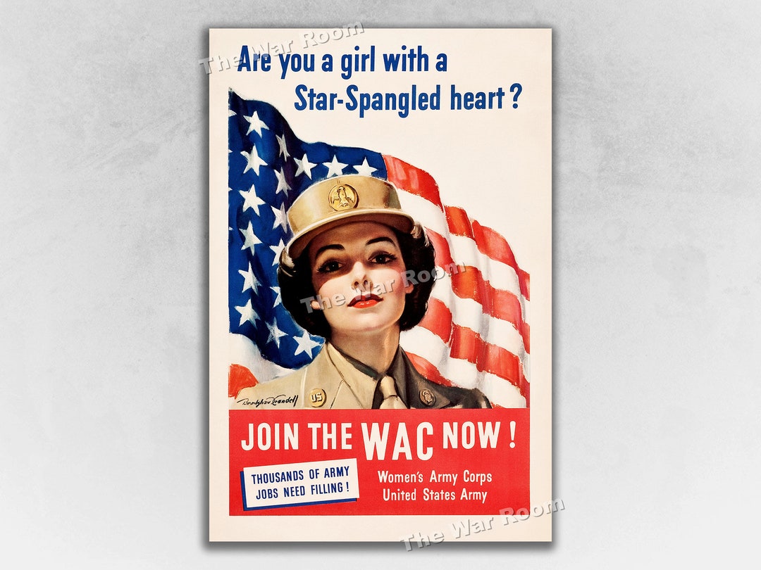 1943 “join the WAC Now!” WW2 Historic Women's Recruiting War Poster - Etsy