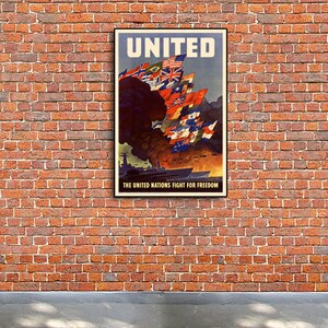United Nations Fight for Freedom! Vintage 1940s Era WW2 Poster - Etsy