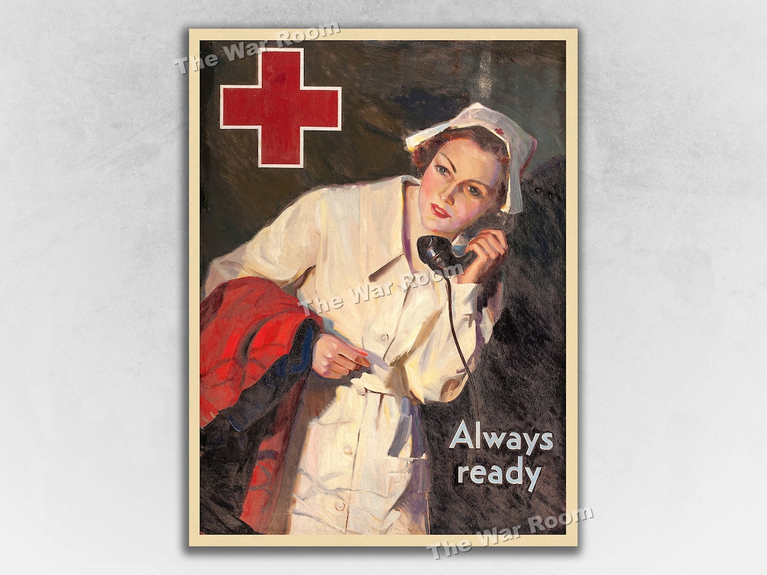 Nurse "always Ready" 1940s Vintage WW2 Era Nursing Medical Poster - Etsy