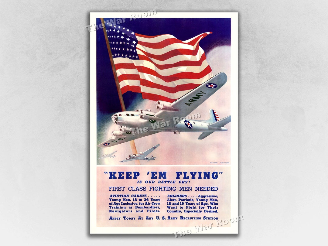 Keep 'em Flying! US Army Air Corps WW2 War Poster - Etsy