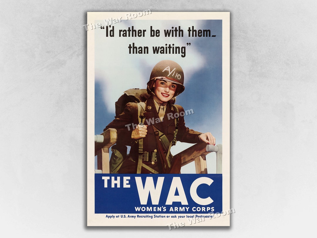 1943 Enlist in the WAC - Women's Army Corps - WW2 Era Women's Army ...