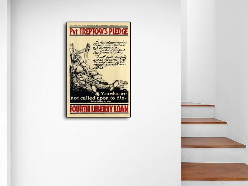 1918 "pvt. Treptow's Pledge" WWI Liberty Poster - Etsy