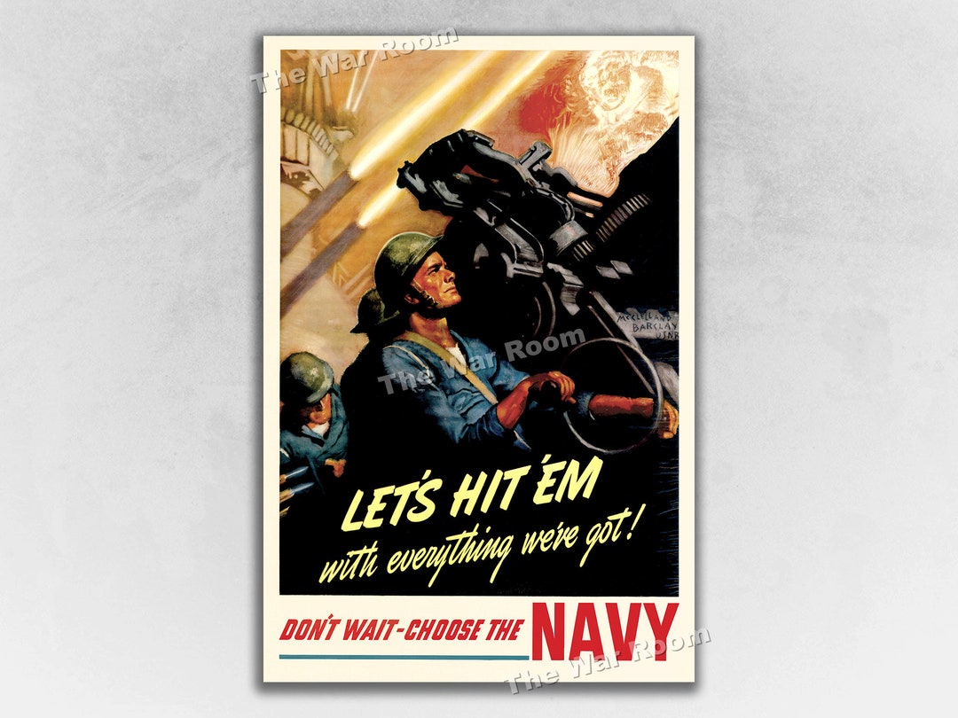 Don't Wait - Choose the Navy!" 1942 WW2 Navy War Recruiting Poster - Etsy