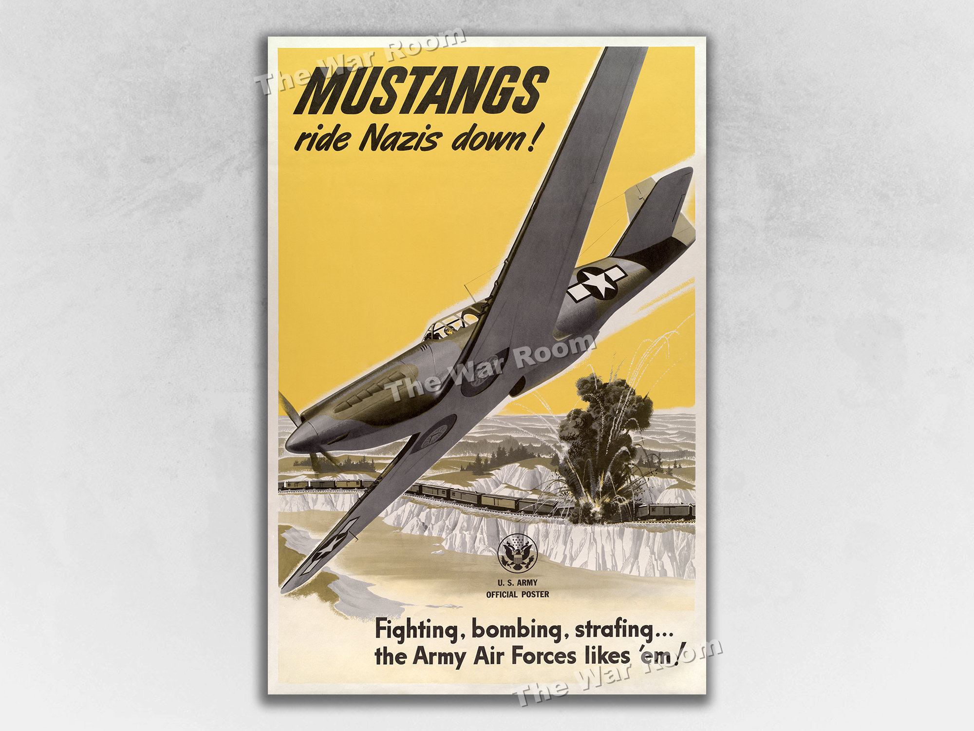 WW2 Mustangs Ride Nazis Down Vintage Style 1943 World War 2 - Etsy