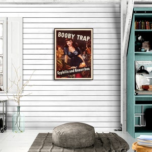 1942 "booby Trap" - Syphilis and Gonorrhea - WW2 Era Health Poster - Etsy