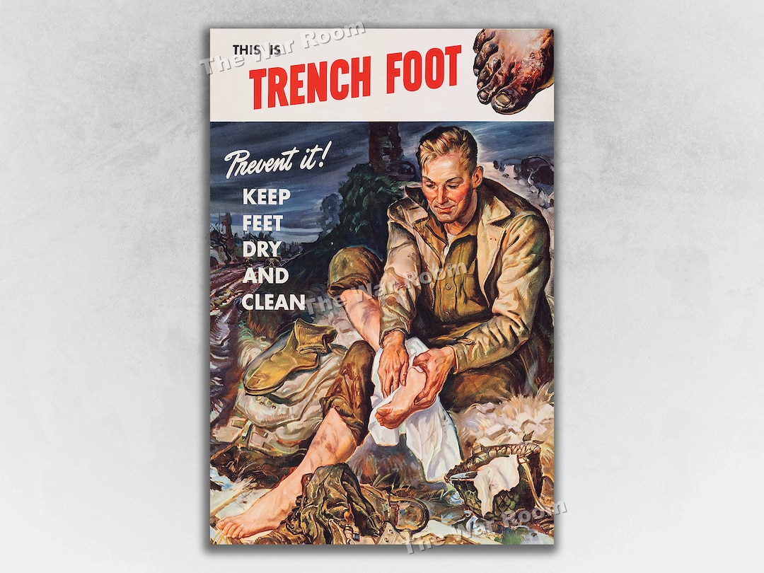 1943 "this is Trench Foot - Prevent It!" - WW2 Era Health Poster - Etsy