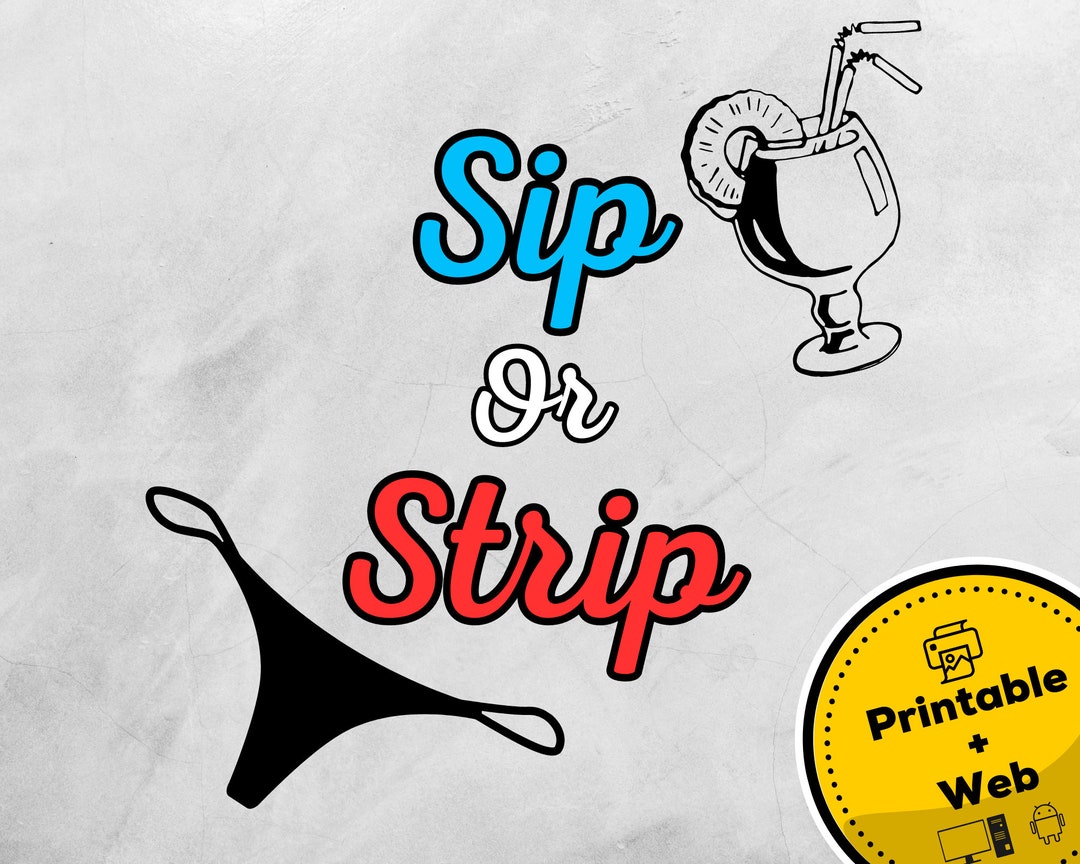 Sip or Strip Drinking Game Printable Game Party Game - Etsy