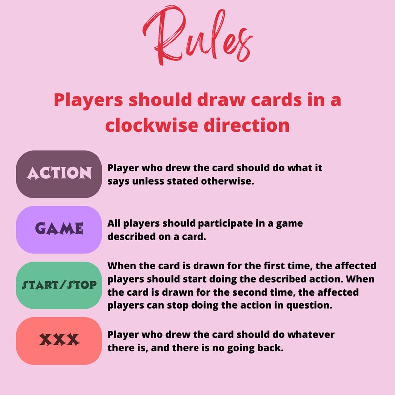 XXX Adult 18+ Card Game | Drinking Game | Printable Game | Party Game ...