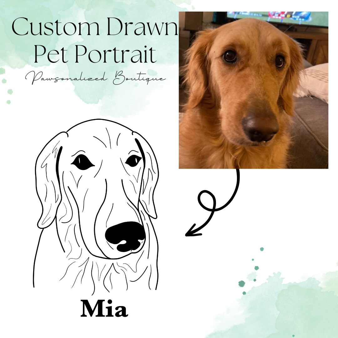 Custom Pet Portrait Drawing digital Download Only, Custom Pet Drawing ...