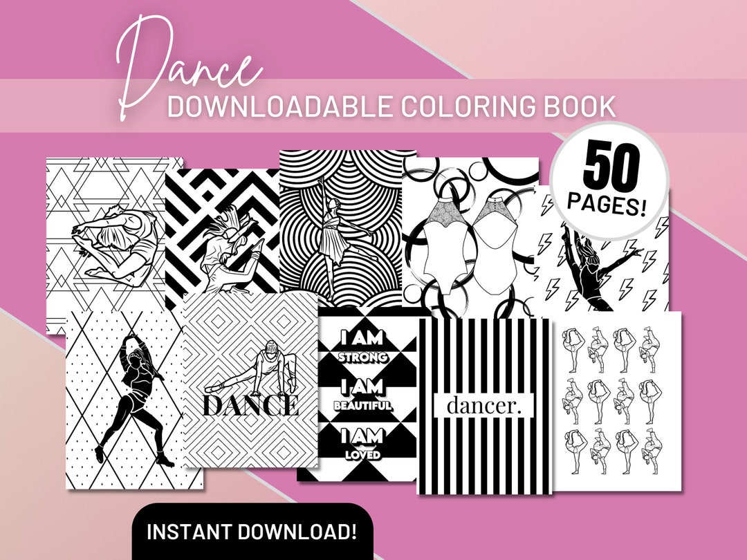 Dance Coloring Pages, Printable Dance Coloring Book, Digital Dance ...