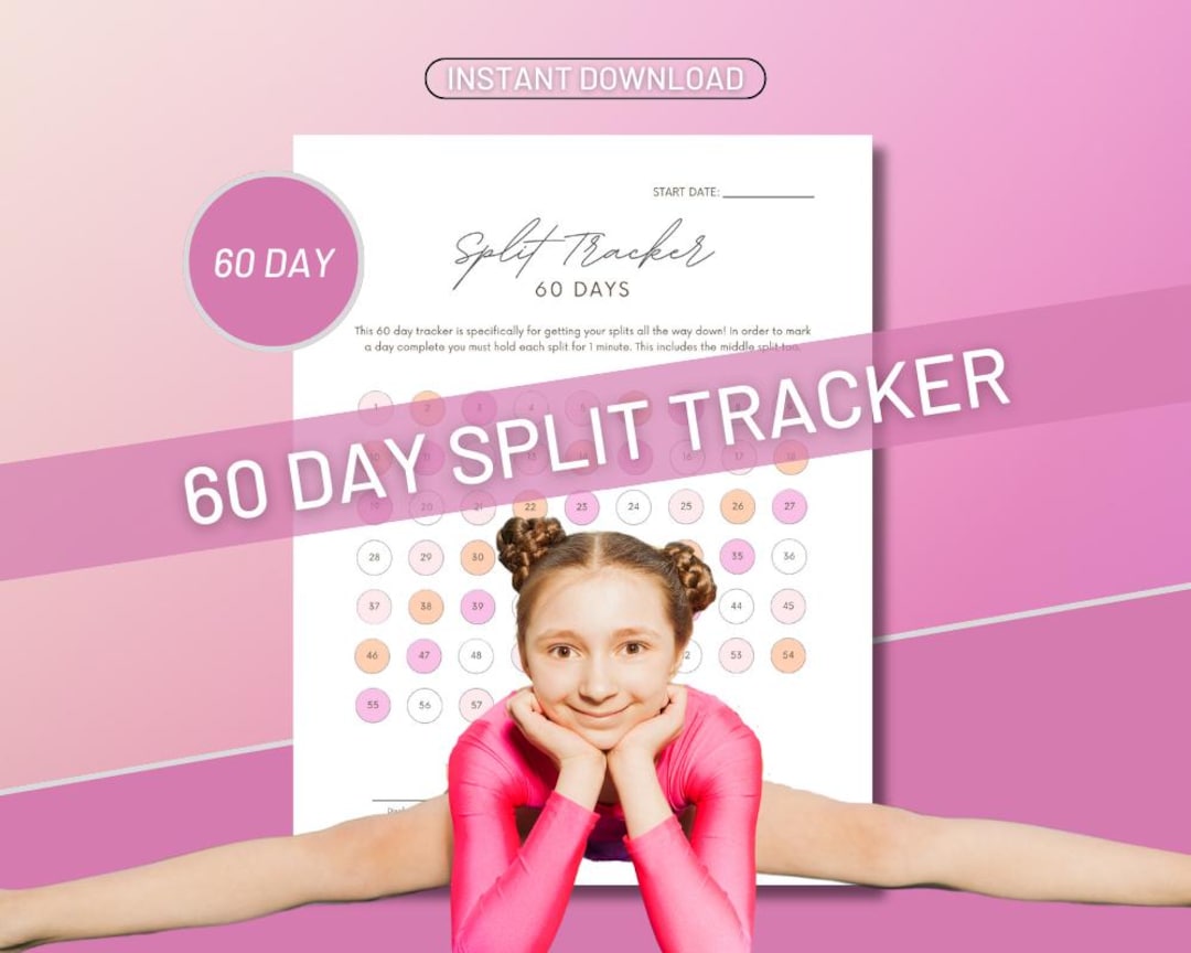 Monthly Split Tracker, Printable Split Tracker, 60 Day Split Tracker ...