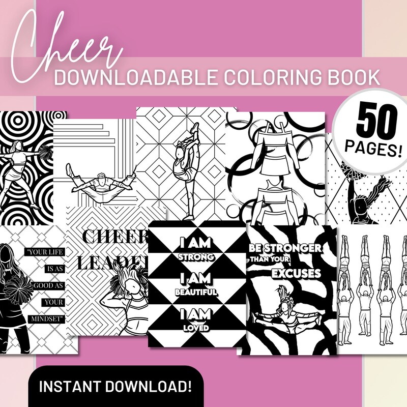 Cheer Coloring Page - Etsy