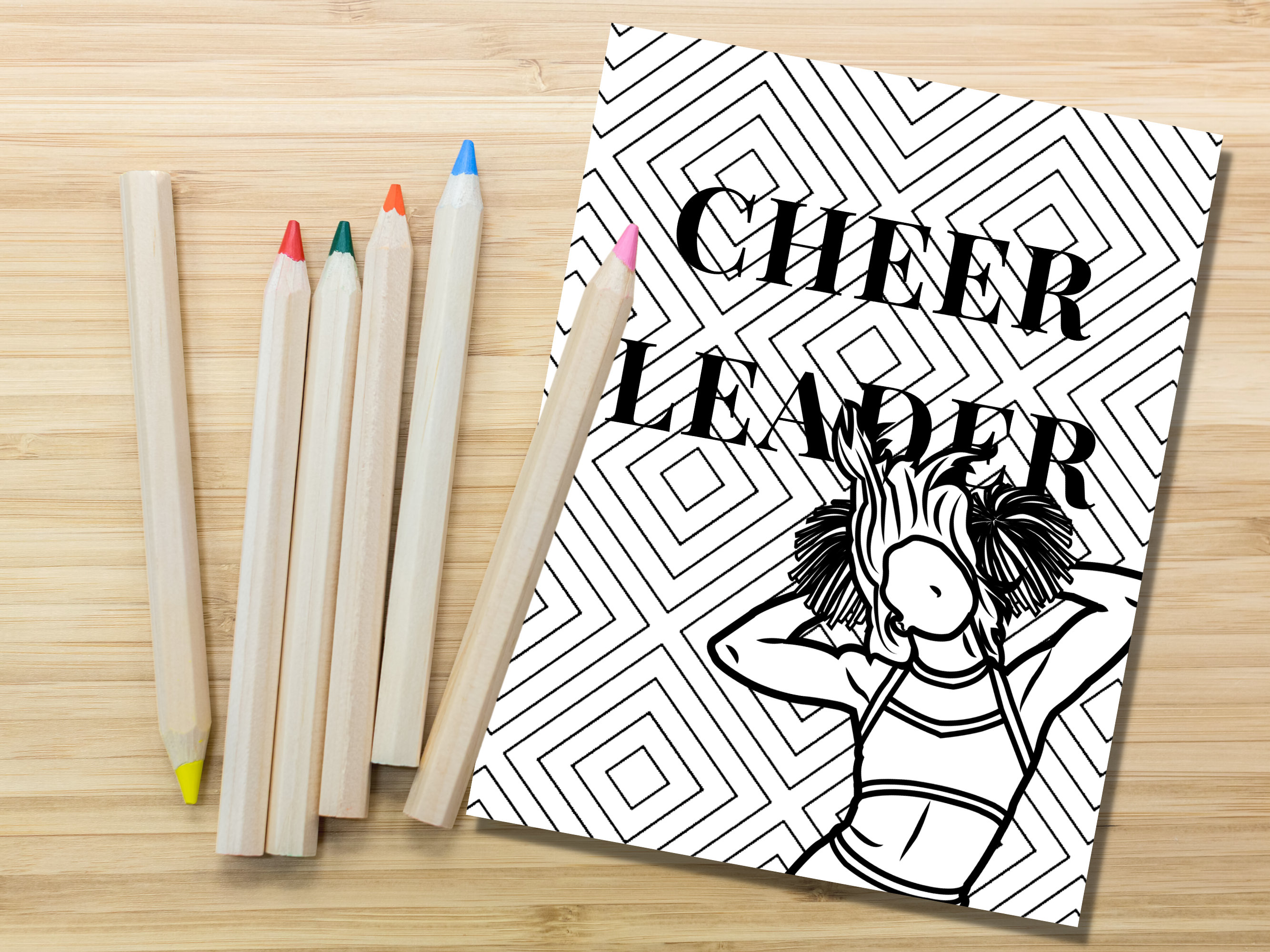 Cheer Coloring Pages, Printable Cheer Coloring Book, Digital Cheer ...