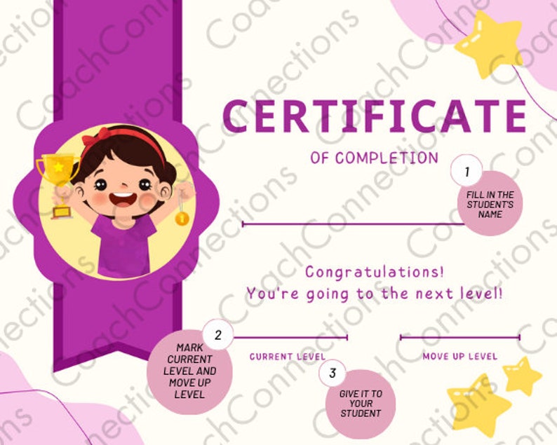 Move up Certificate, Level up Certificate, Gymnastics Certificate ...