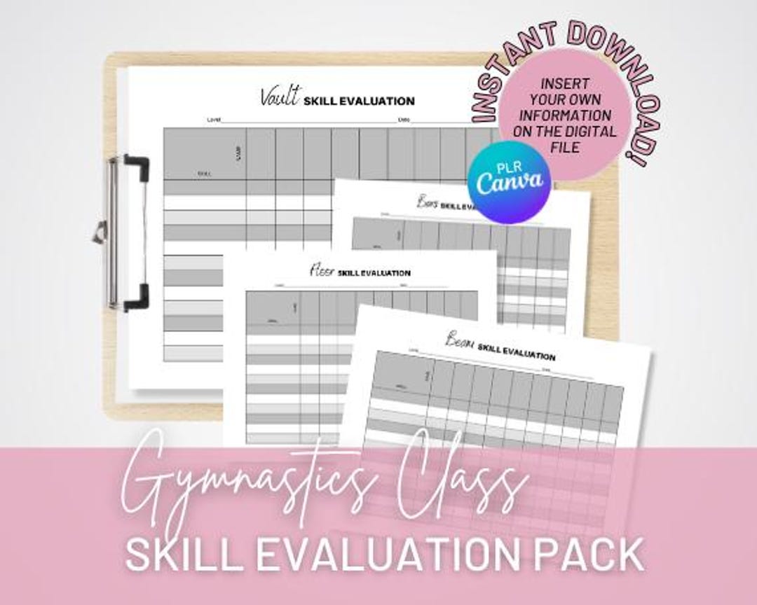 Blank Gymnastics Class Skill Evaluation Sheet, Skill Evaluation Pack Template, Gymnastics ...