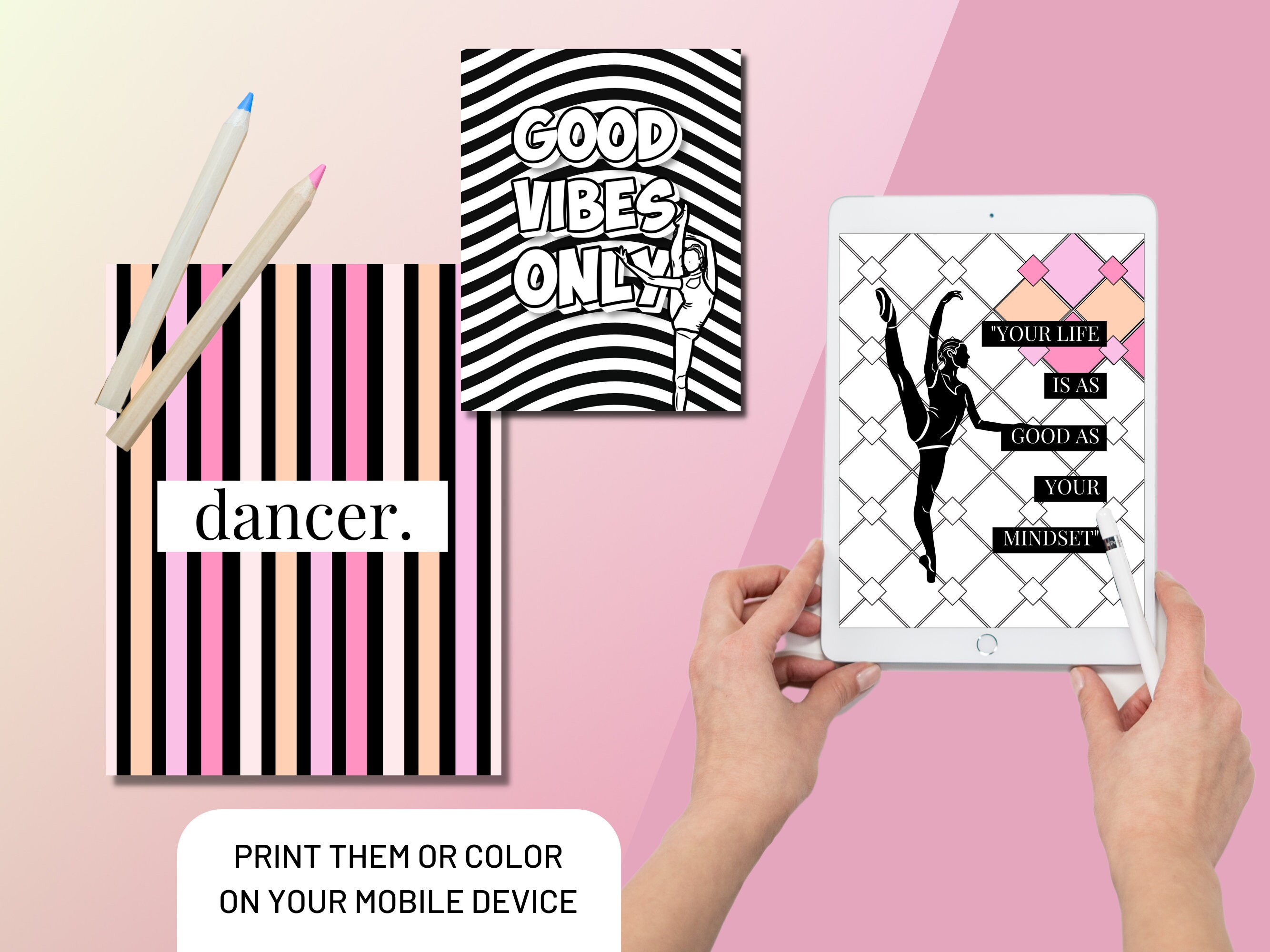 Dance Motivational Coloring Pages, Dance Motivational Coloring Pack ...