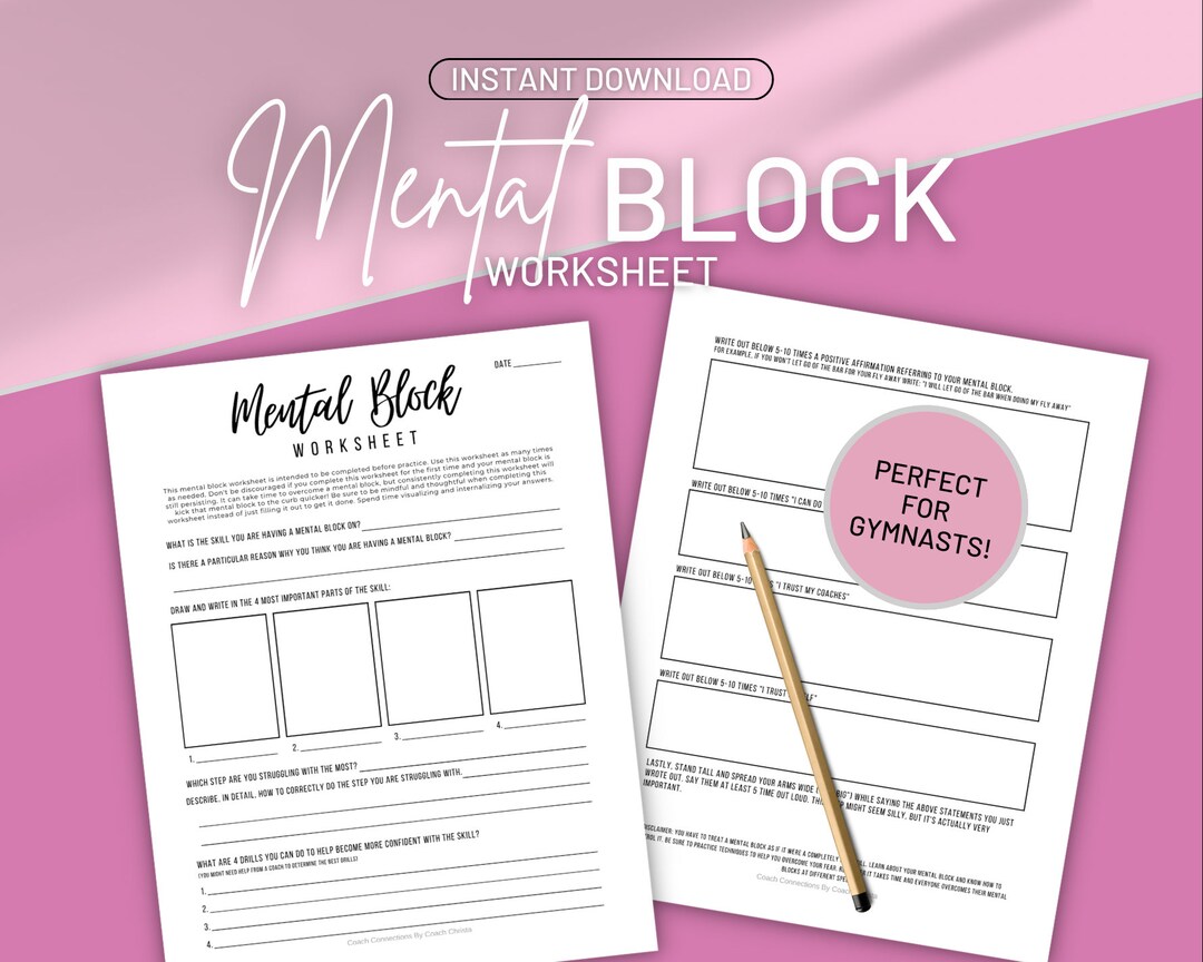 Mental Block Worksheet, Mental Block Journal, Mental Block, Gymnastics ...