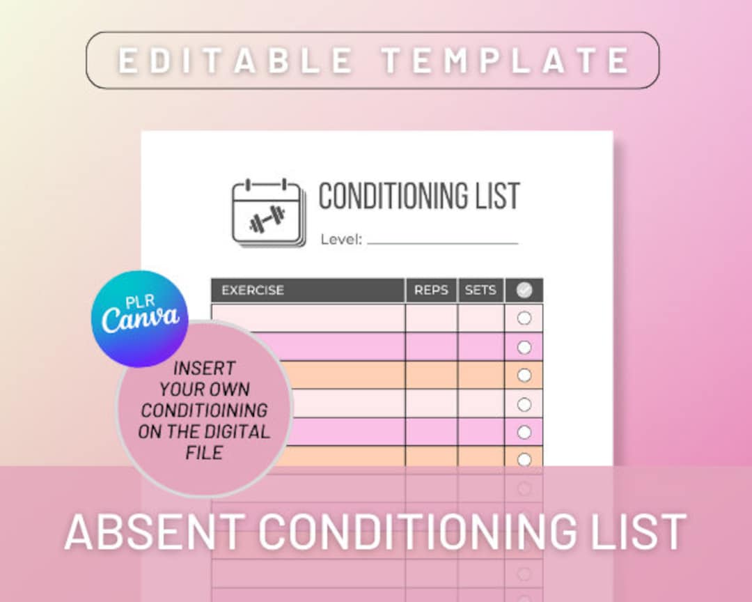 Gymnastics Vacation Conditioning List PLR, Gymnastics Absent ...