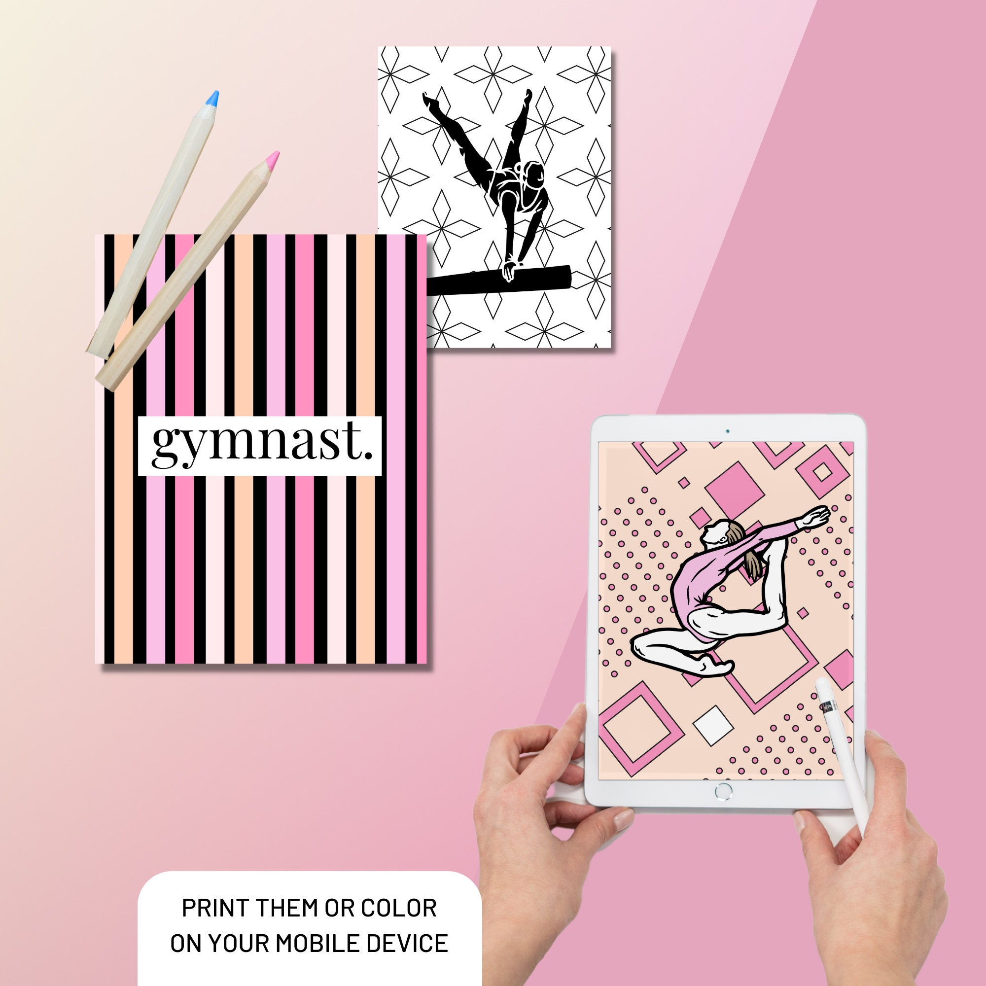 Gymnastics Coloring Pages Printable Gymnastics Coloring Book - Etsy