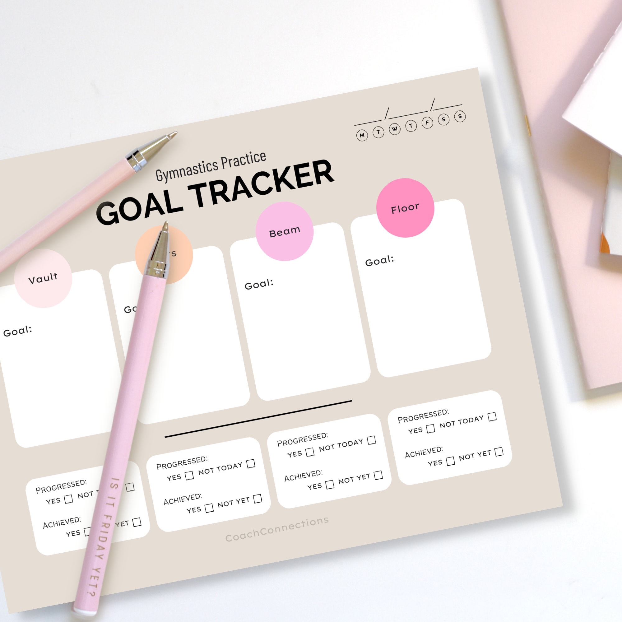 Gymnastics Practice Goal Sheet, Daily Gymnastics Practice Goal Sheet ...