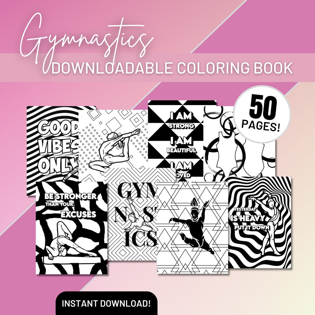 Gymnastics Coloring Pages Printable Gymnastics Coloring Book - Etsy